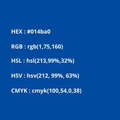 Les codes HTML de la couleur bleu électrique Schemas ⇨【RGB, HSL, HEX】