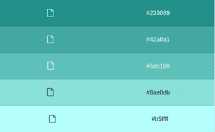 Palette de couleurs cyan | codes, combinaisons et schémas.