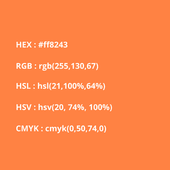 Códigos html del Color mango Esquemas ⇨【RGB,HSL,HEX】