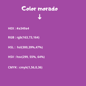Códigos HTML da cor roxo Esquemas ⇨【RGB,HSL,HEX】
