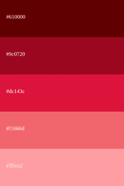 Palettes de couleurs rouges [codes + combinaisons]