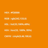 Códigos html del Color mandarina Esquemas ⇨【RGB,HSL,HEX】