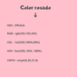 Les codes HTML de la couleur rose Schemas ⇨【RGB, HSL, HEX】
