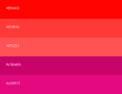 Palettes de couleurs rouges [codes + combinaisons]