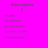 Códigos html del Color magenta Esquemas ⇨【RGB,HSL,HEX】