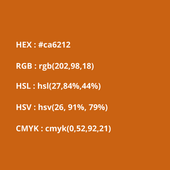Les codes HTML de la couleur orange foncé Schemas ⇨【RGB, HSL, HEX】