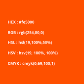 Códigos html del Color naranja pantone Esquemas ⇨【RGB,HSL,HEX】