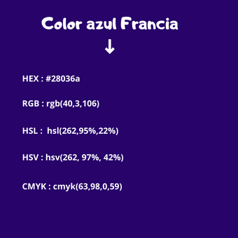 Códigos html del Color Azul Francia Esquemas ⇨【RGB,HSL,HEX】