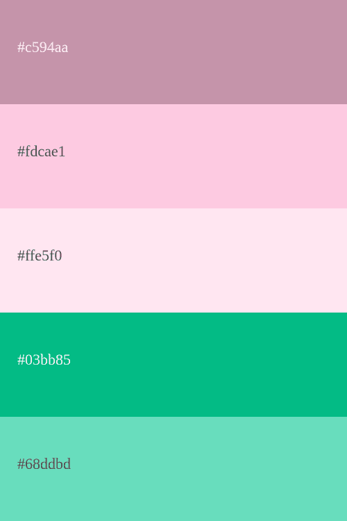 Paletas rosa pastel (pálido) [combinações e códigos]