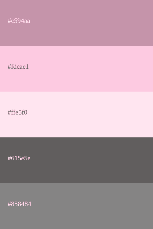 Paletas rosa pastel (pálido) [combinações e códigos]