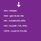 Les codes HTML de la couleur violet Schemas ⇨【RGB, HSL, HEX】