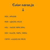 Códigos html del Color naranja Esquemas ⇨【RGB,HSL,HEX】