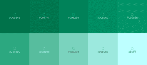 Palette de couleurs verte [codes + combinaisons]