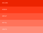 Palettes de couleurs rouges [codes + combinaisons]