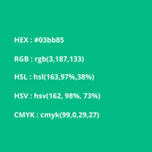 Códigos HTML da cor verde água Esquemas ⇨【RGB,HSL,HEX】