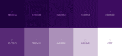Paleta de cores roxas | [códigos, combinações e tipos]