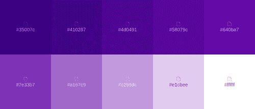 Paleta de cores roxas | [códigos, combinações e tipos]