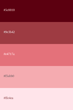 Palettes de couleurs rouges [codes + combinaisons]