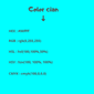 Códigos HTML da cor ciano Esquemas ⇨【RGB,HSL,HEX】