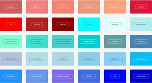 Cores HTML: 【Tabela com Nomes Códigos CSS】
